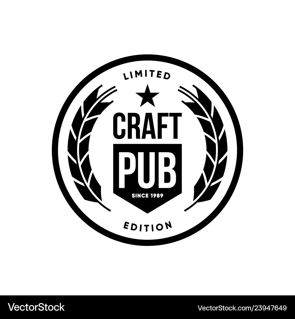 Modern craft beer drink logo sign for bar Vector Image