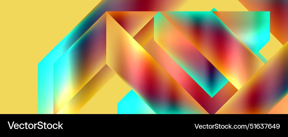 Neon color abstract geometric shapes background Vector Image