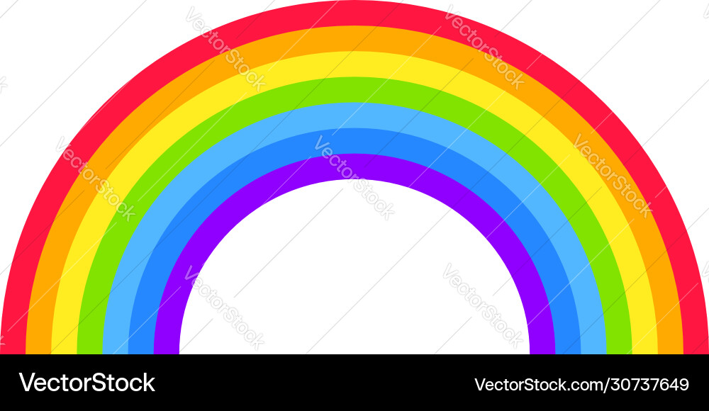 Rainbow arc shape half circle bright spectrum Vector Image