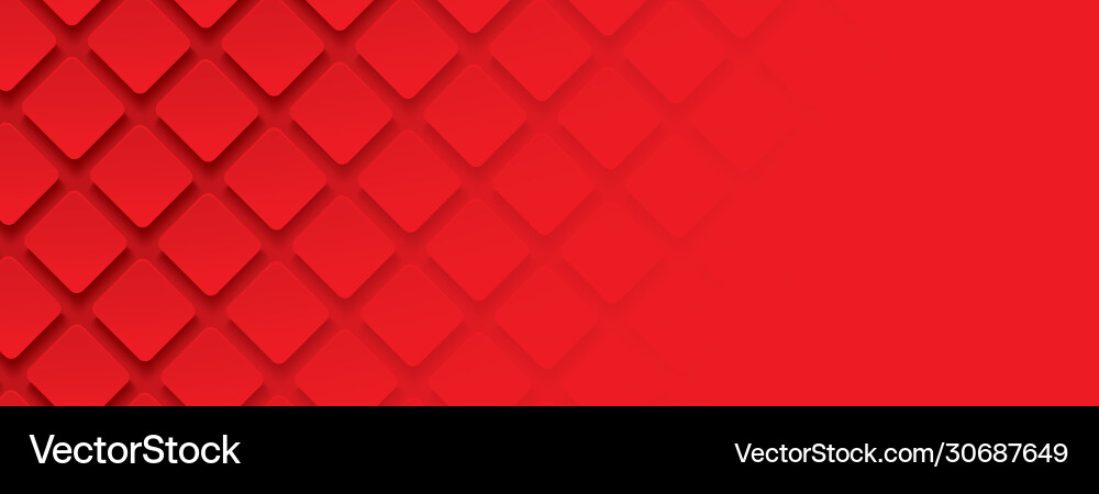 Red geometric square background in paper art Vector Image