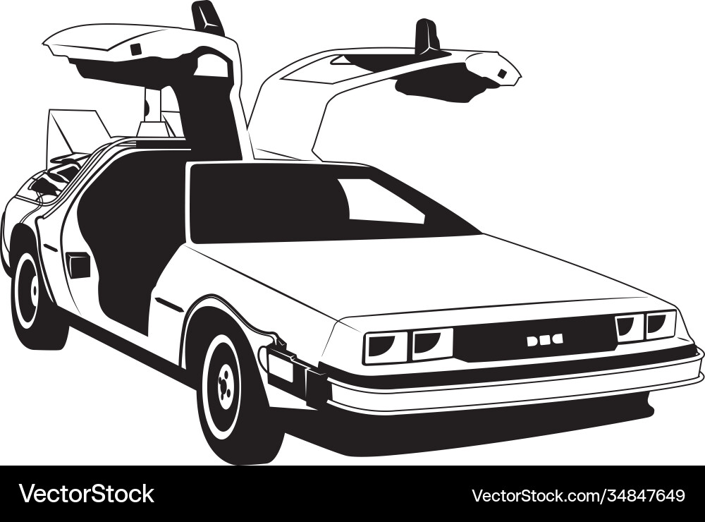 Retro Sport Car Line Art Royalty Free Vector Image