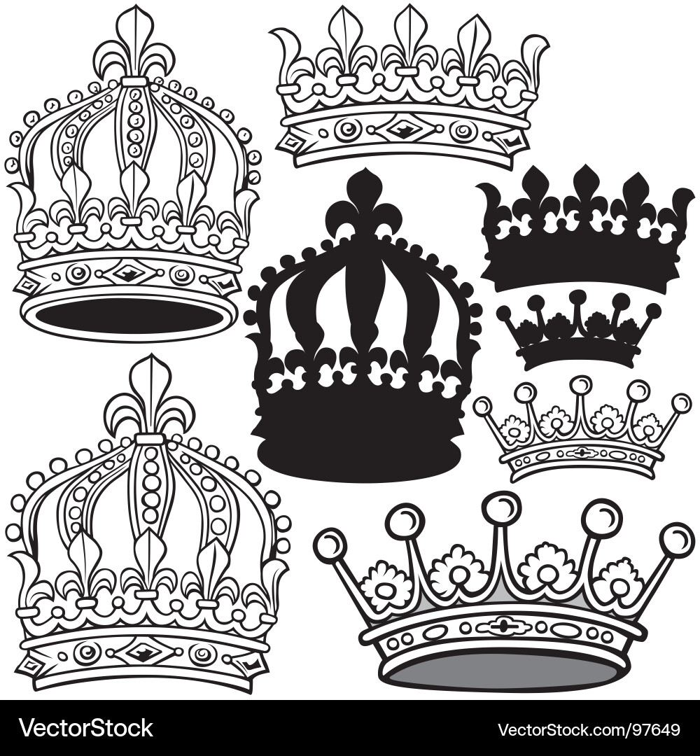 Royal crowns Royalty Free Vector Image - VectorStock