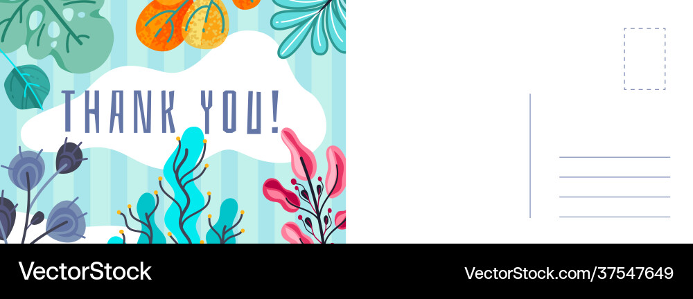 Thank You Abstract Leaf Card Royalty Free Vector Image