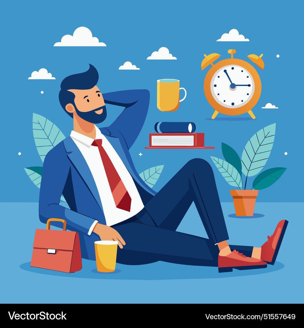 Time to take a break coffee relax Royalty Free Vector Image