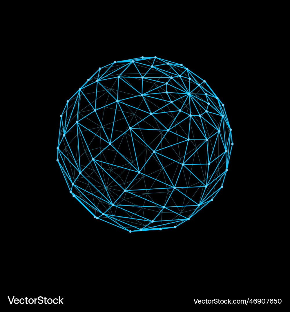 3d futuristic ball wireframe sphere shape Vector Image