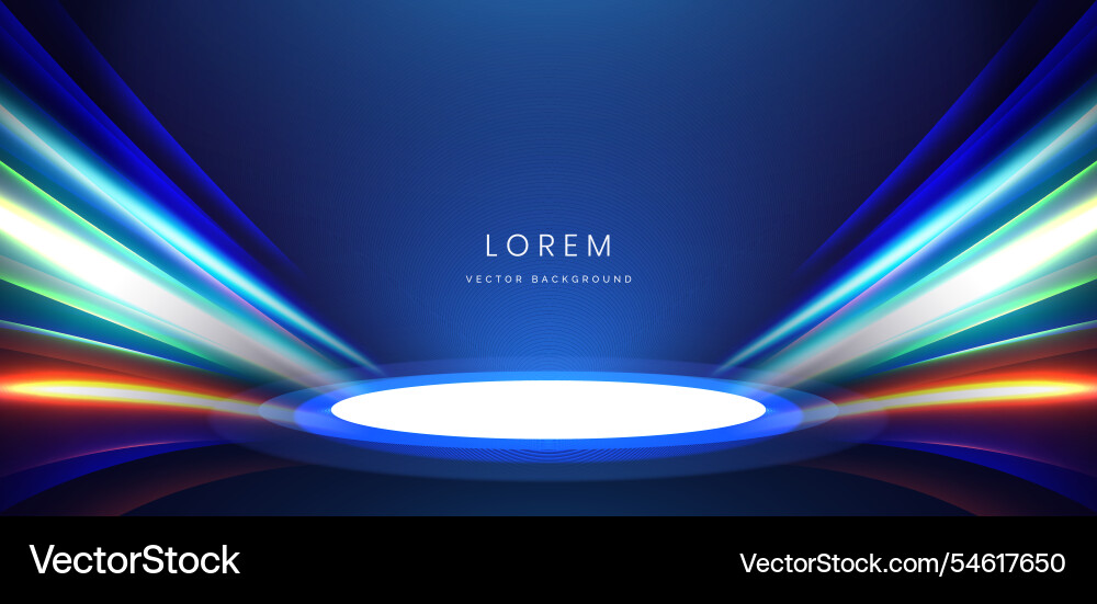 Abstract scene glowing curved ray lines Royalty Free Vector
