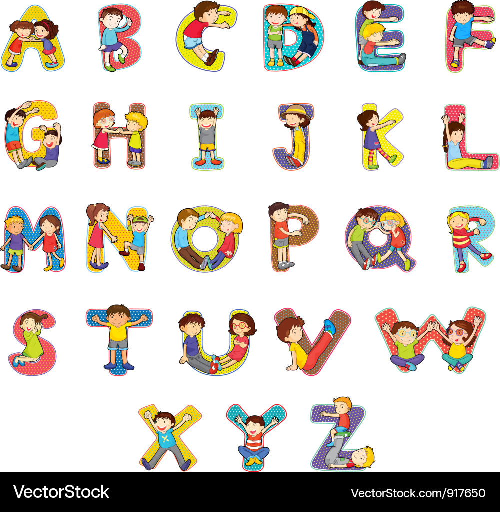 Colorful Alphabet Characters Royalty Free Vector Image