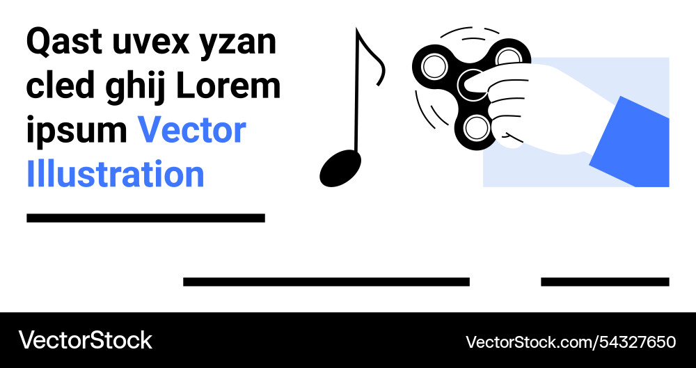 Hand holding fidget spinner with musical note Vector Image