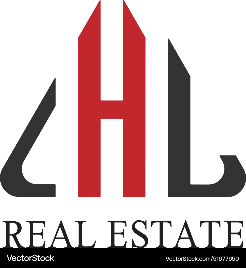 Lhb real estate logo design Royalty Free Vector Image