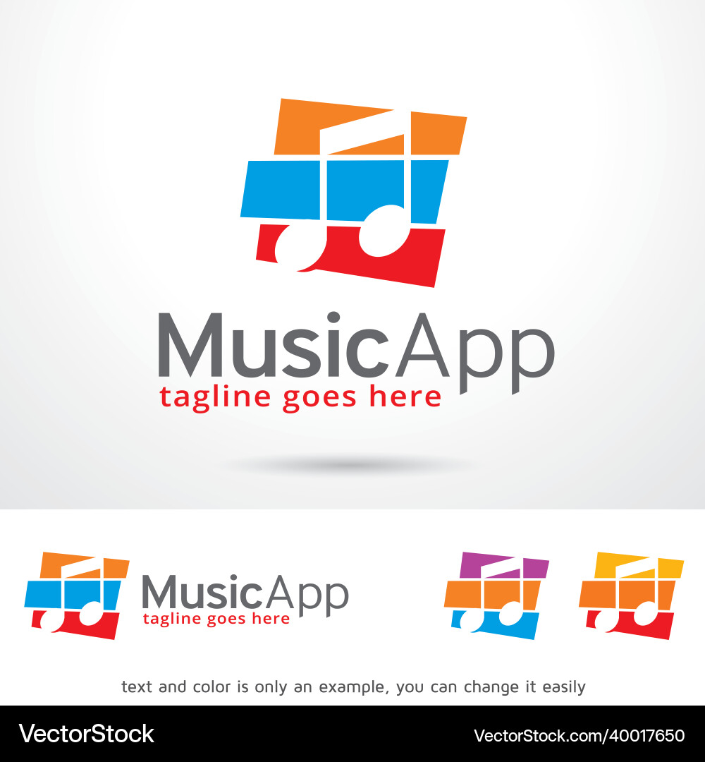 Music logo template design Royalty Free Vector Image