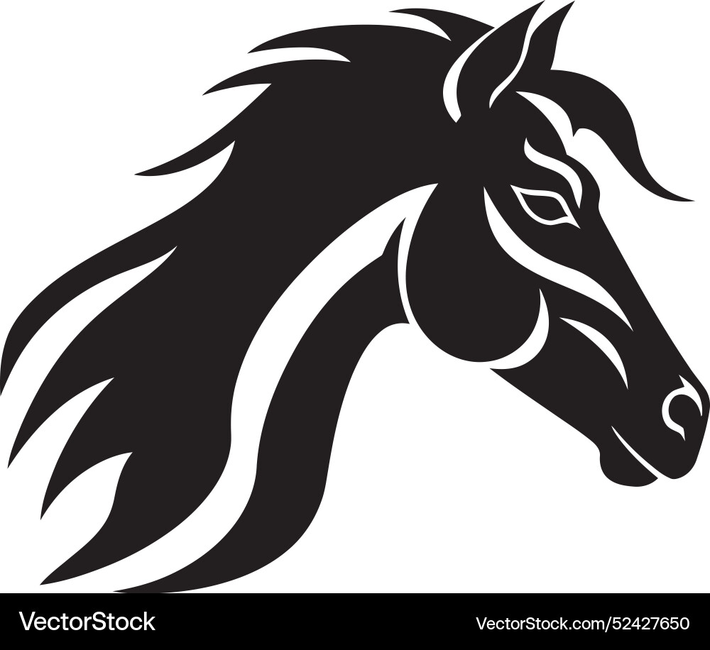 Powerful stallion black horse silh Royalty Free Vector Image