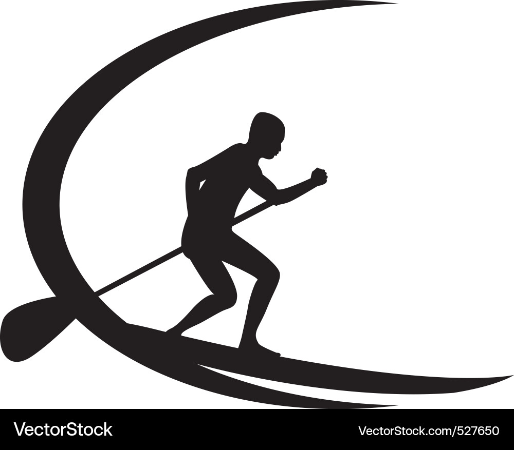 Stand up paddle boarding Royalty Free Vector Image