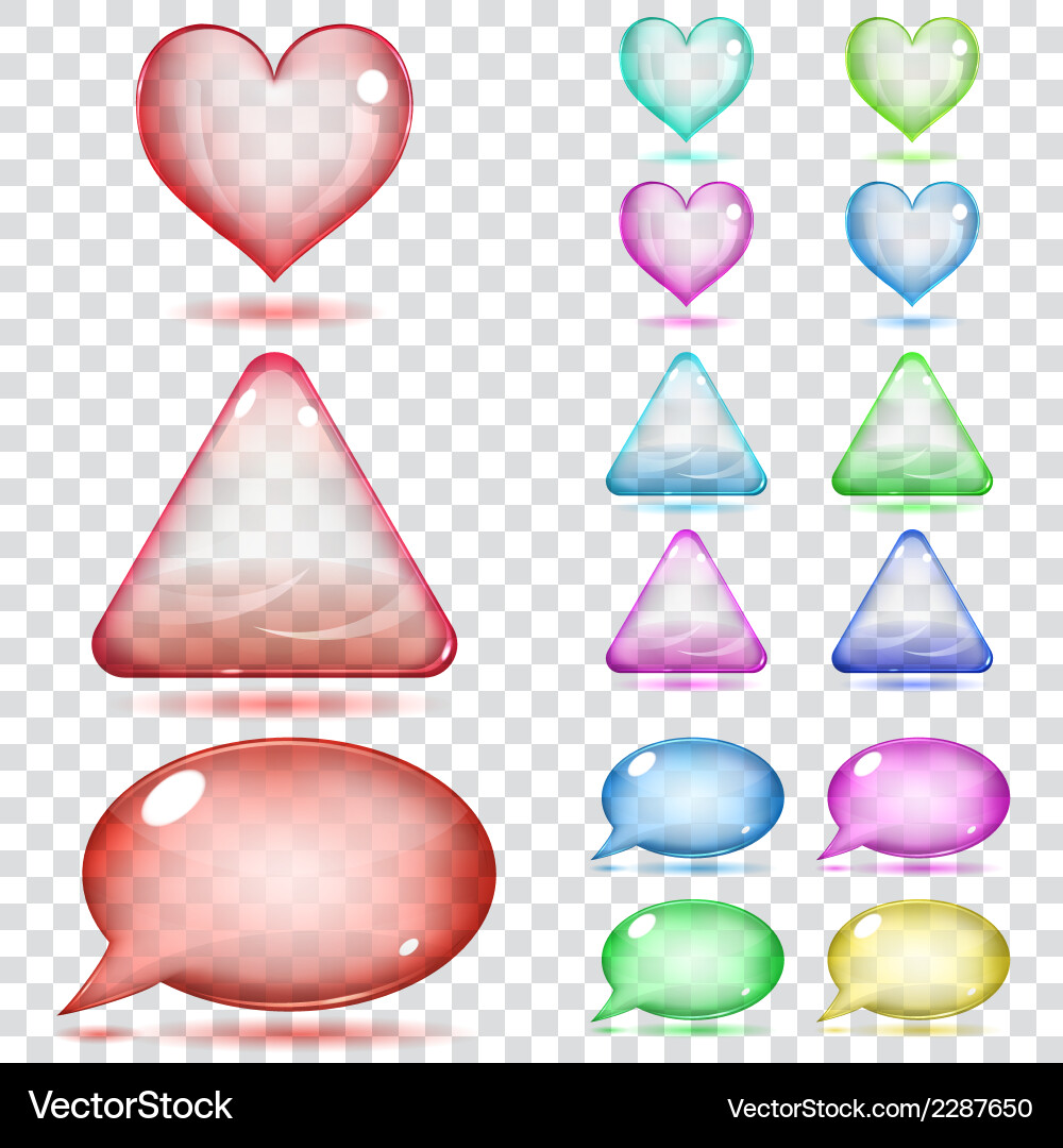 Transparent glass shapes Royalty Free Vector Image