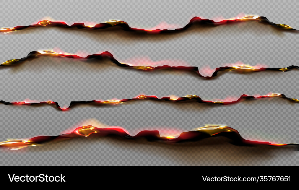 Burn paper borders burnt page smoldering edges Vector Image