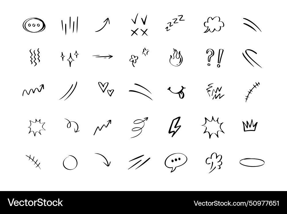 Doodle hand drawn cute cartoon expression sign Vector Image