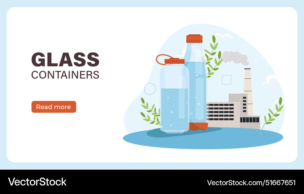 Glass containers poster liquid container made Vector Image
