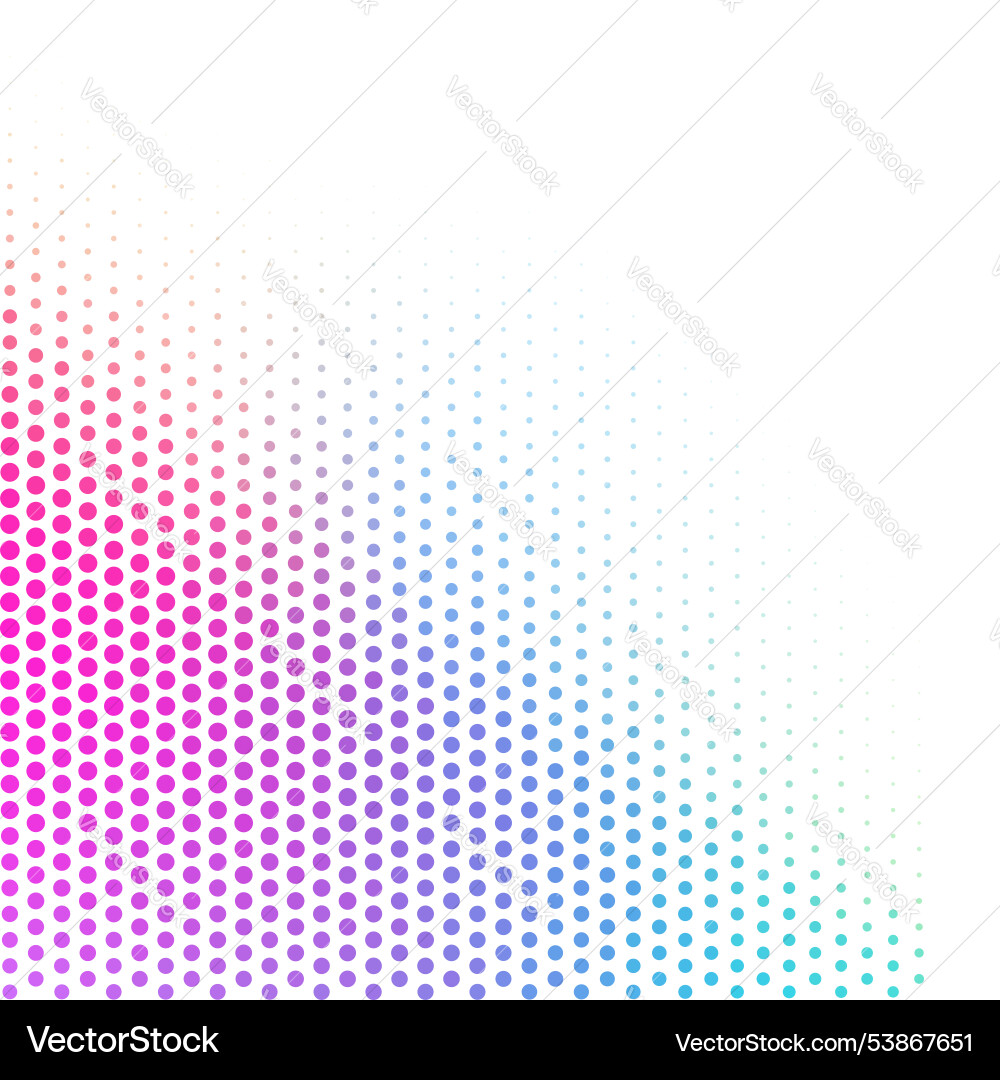 Halftone dotted colorful gradient corner Vector Image