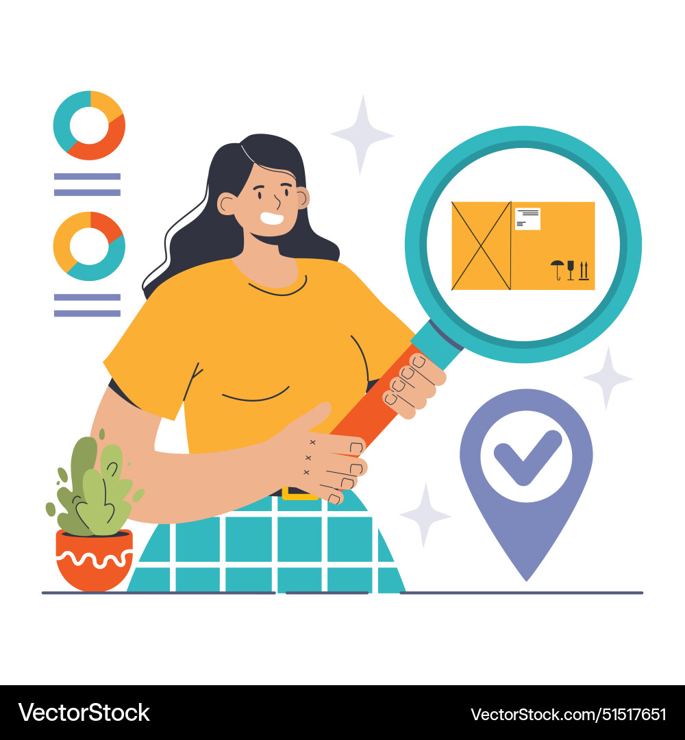 Inventory control concept flat Royalty Free Vector Image