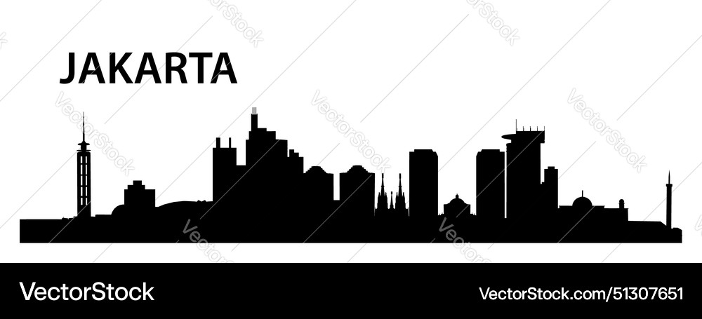 Jakarta city silhouette Royalty Free Vector Image