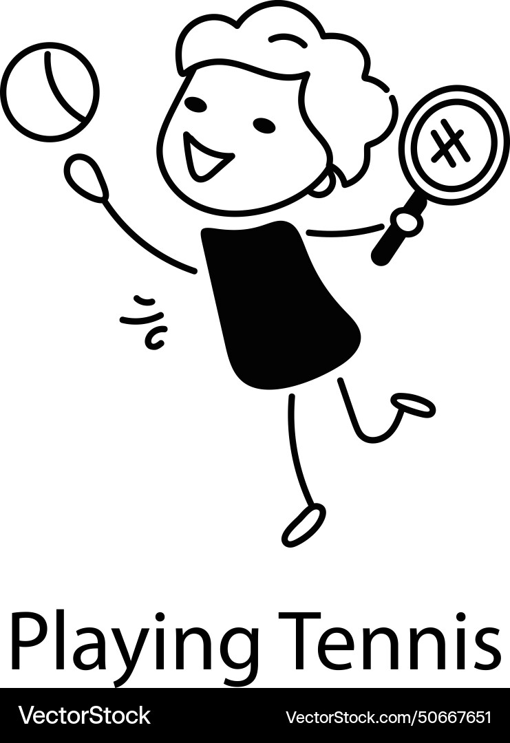 Playing tennis Royalty Free Vector Image - VectorStock