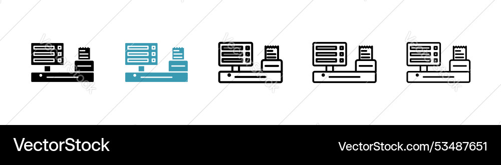 Pos systemline in thin line black color flat Vector Image