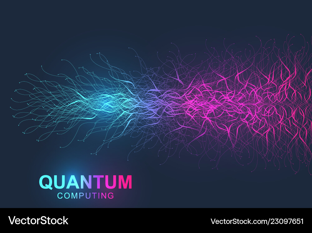 Quantum computer technology concept deep learning Vector Image