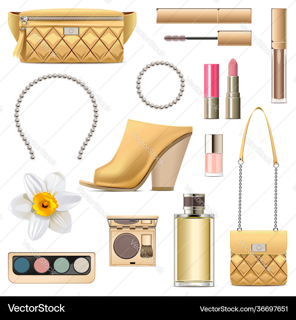 Spring female accessories set 6 Royalty Free Vector Image