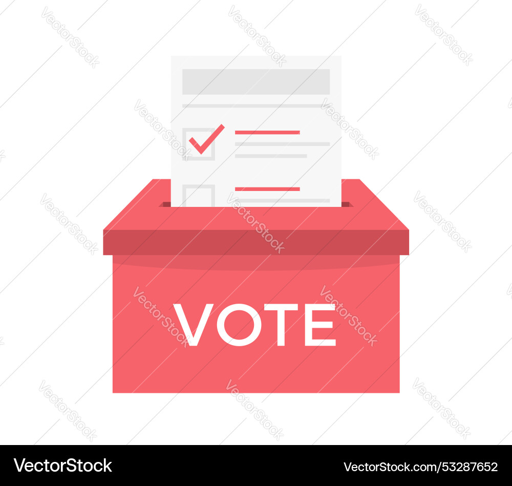 Ballot box with paper Royalty Free Vector Image