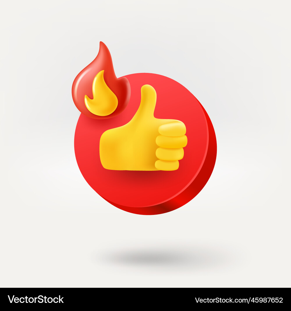 Best choice icon with bonfire 3d isolated Vector Image