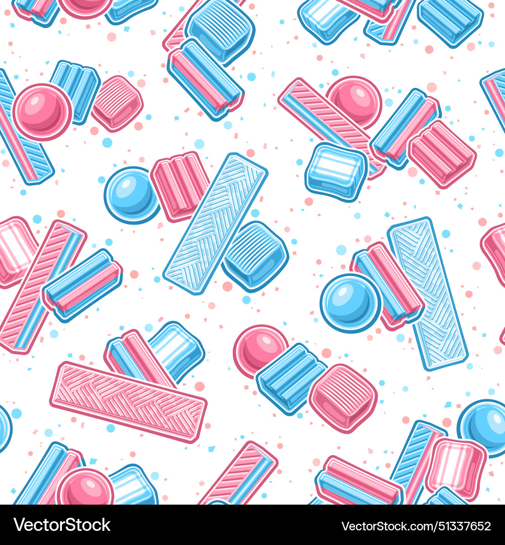 Bubble gum seamless pattern Royalty Free Vector Image