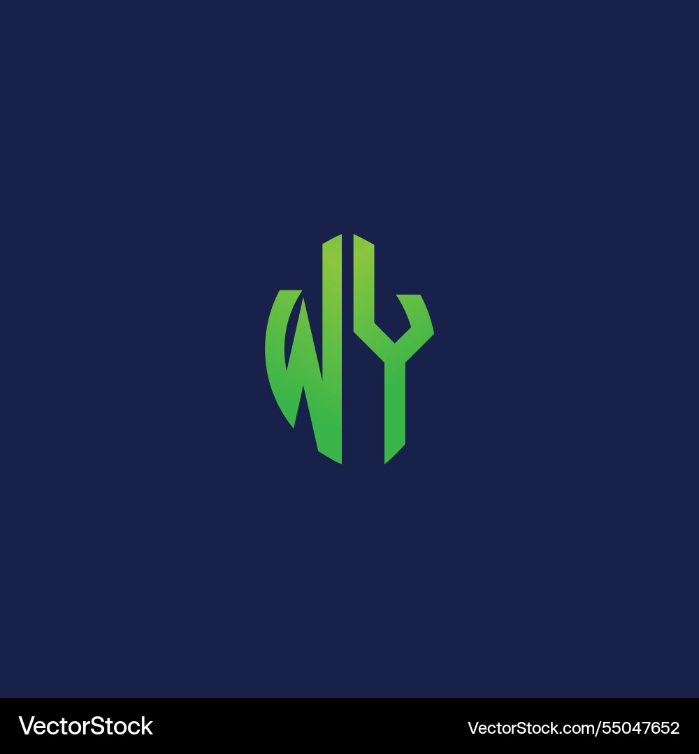 Creative initial letters wy with eco leaf shape Vector Image