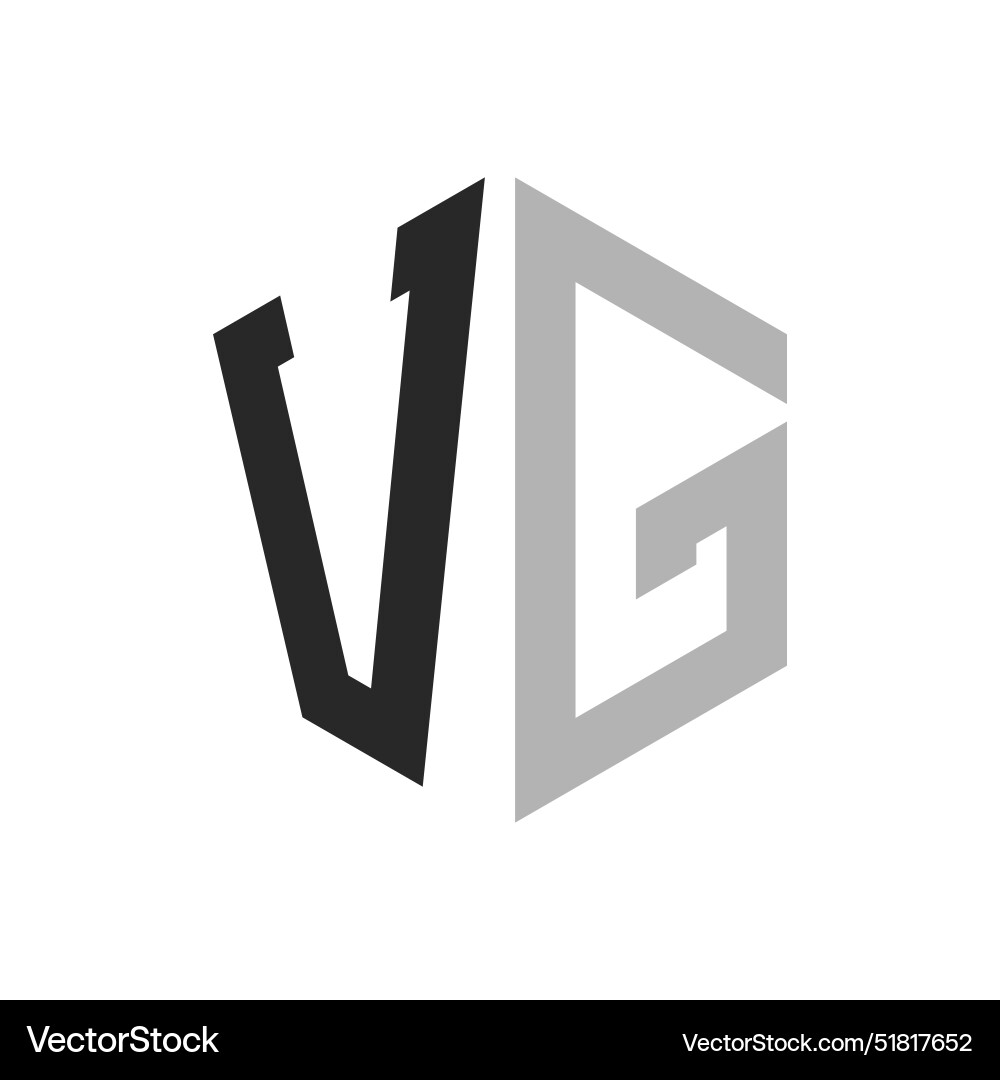 Modern unique hexagon letter vg logo design Vector Image