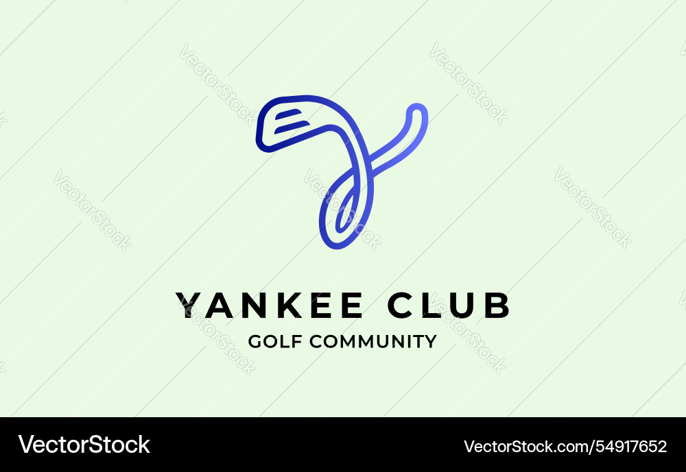 Monogram logo design initial y and golf golf ball Vector Image