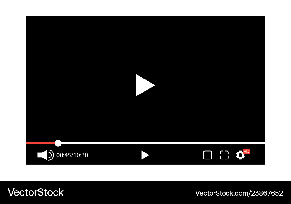 Screen video player Royalty Free Vector Image - VectorStock