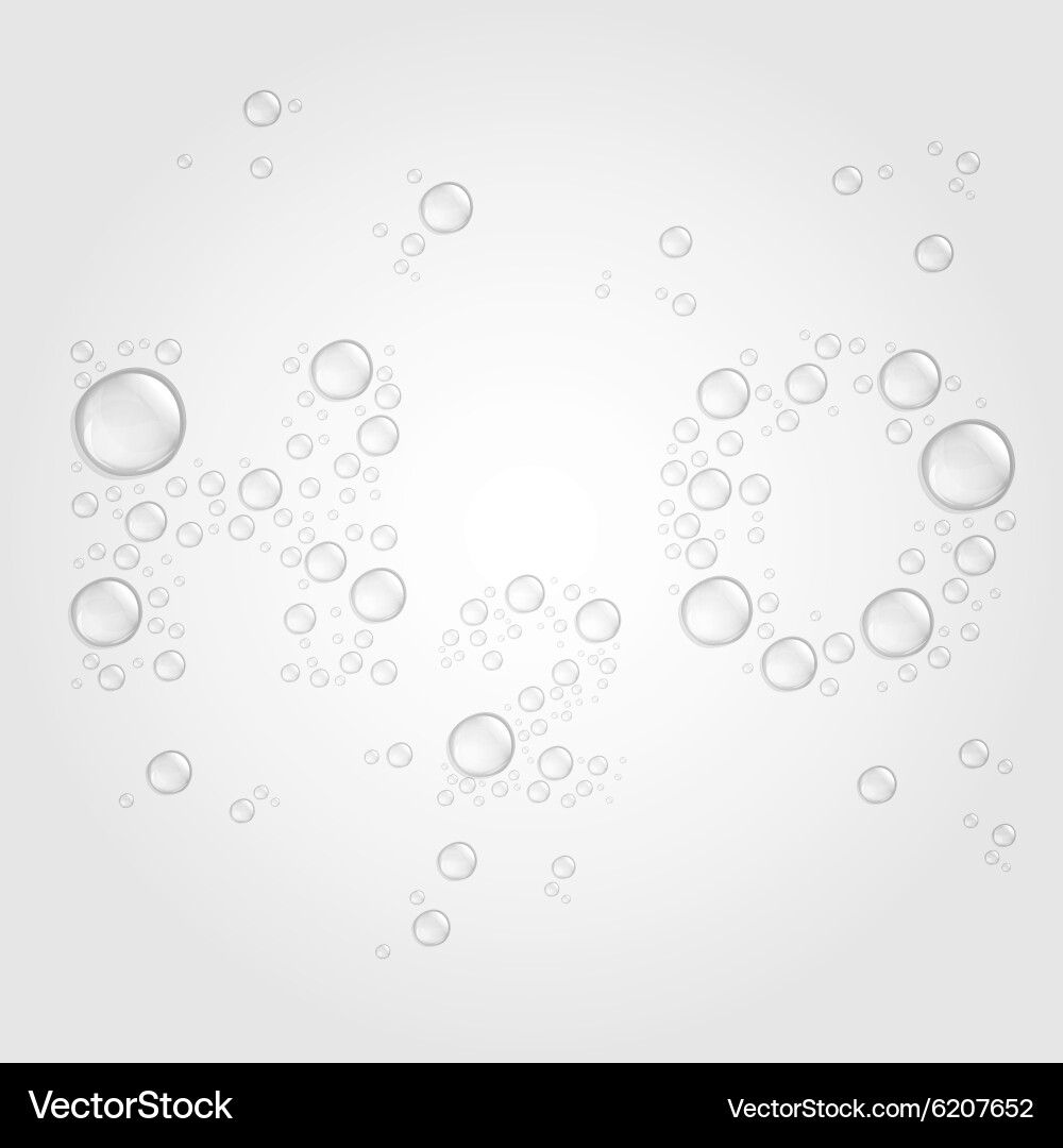 Water drops word h2o Royalty Free Vector Image