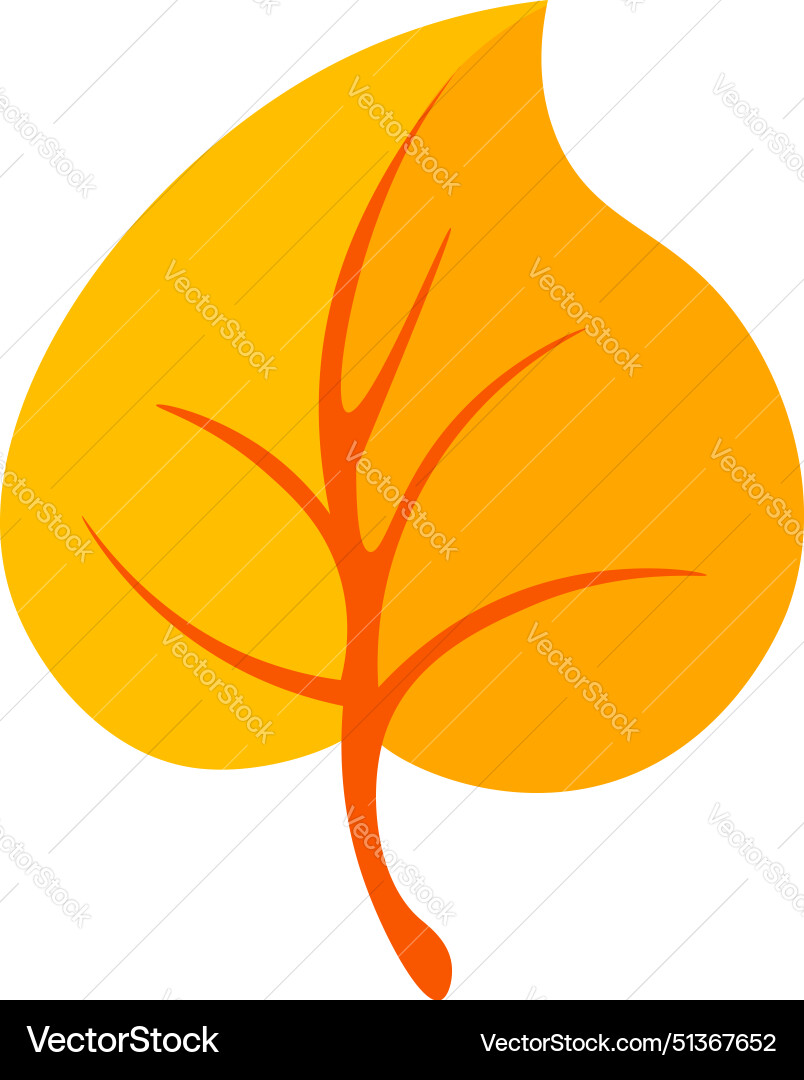 Yellow leaf on white background Royalty Free Vector Image