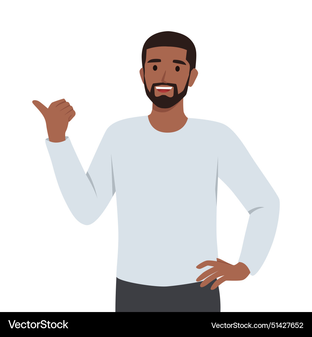 Young businessman is pointing to some thing Vector Image