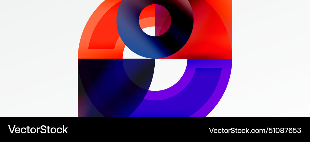 Abstract design with red blue and purple circles Vector Image