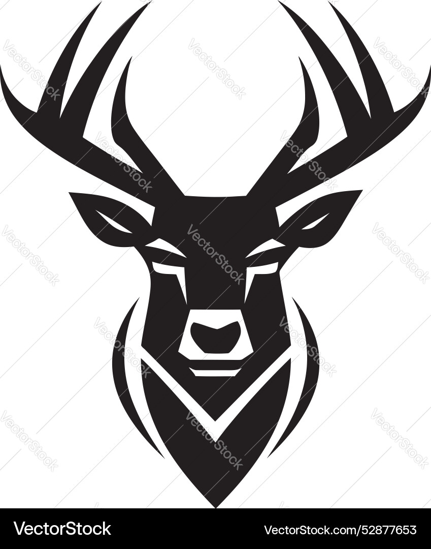 Artistic nature black deer designs serenade Vector Image