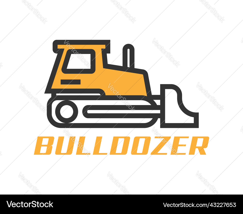 Bulldozer logo Royalty Free Vector Image - VectorStock