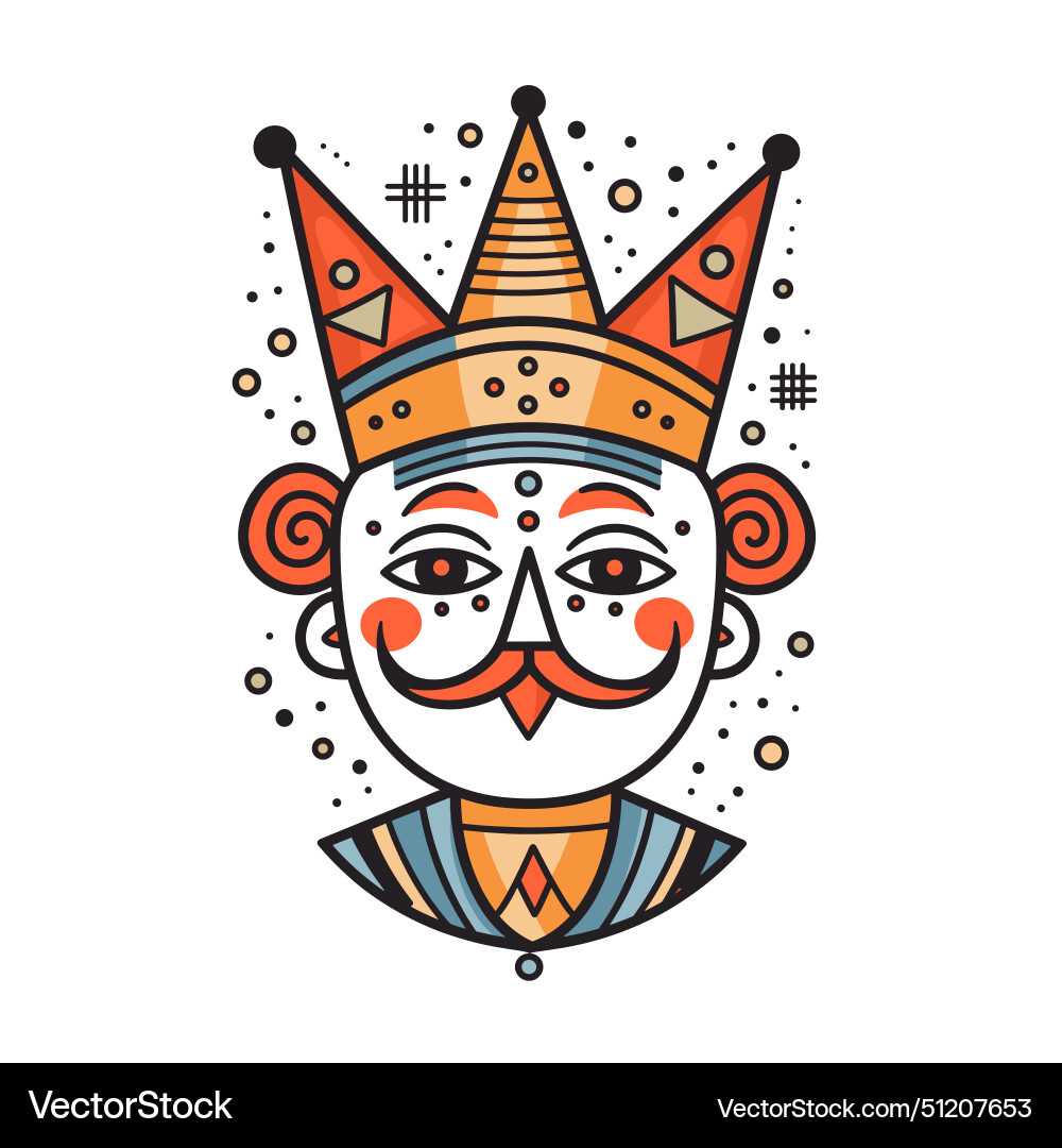 Colorful circus clown face Royalty Free Vector Image
