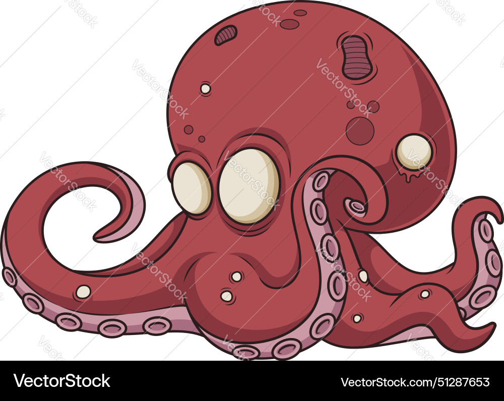 Creepy zombie octopus Royalty Free Vector Image