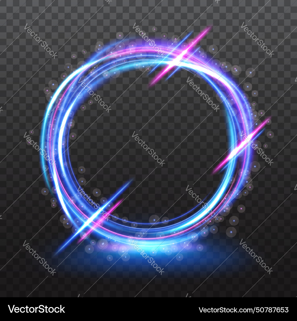 Elegant border frame of neon light Royalty Free Vector Image