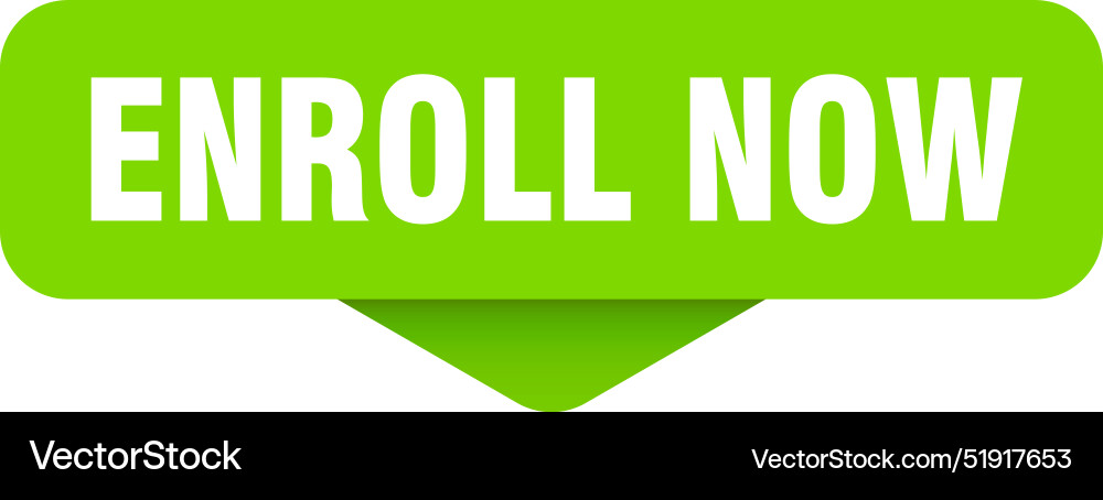 Enroll now sticker sign on transparent Royalty Free Vector
