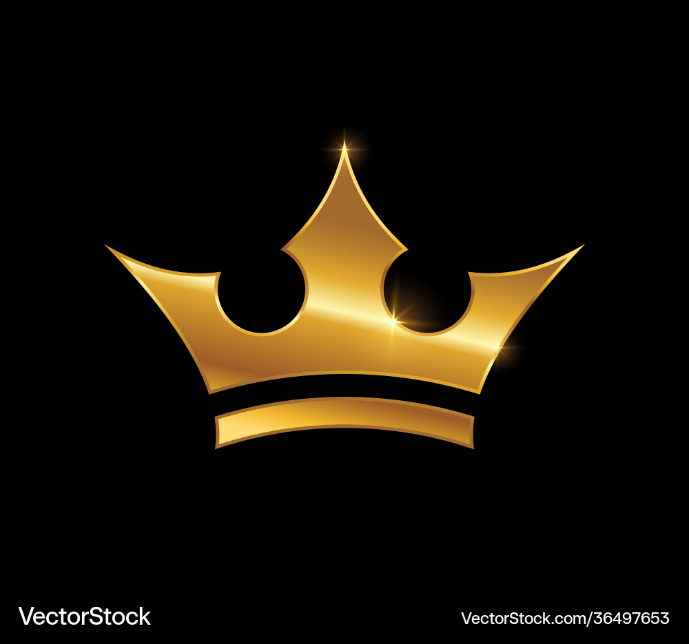 Golden crown logo sign Royalty Free Vector Image