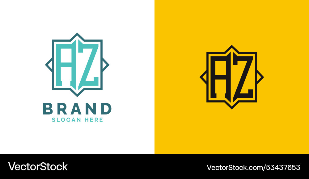 Modern az monogram logo design initial letter Vector Image