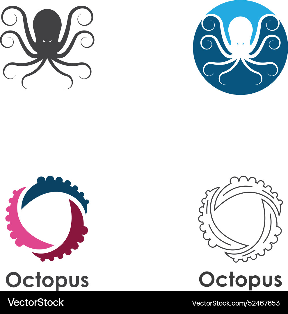 Octopus logo Royalty Free Vector Image - VectorStock
