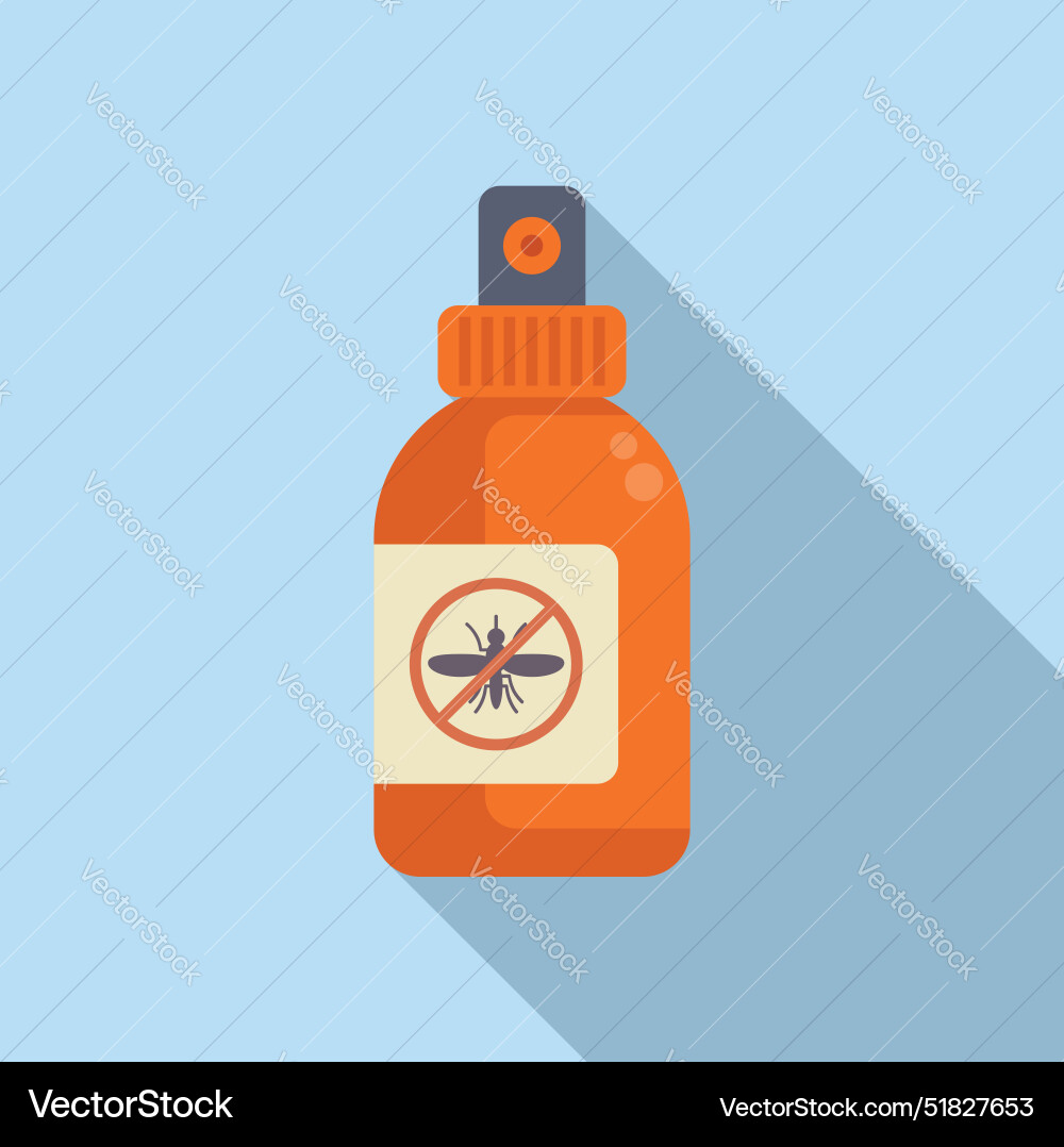Orange mosquito repellent spray bottle protecting Vector Image