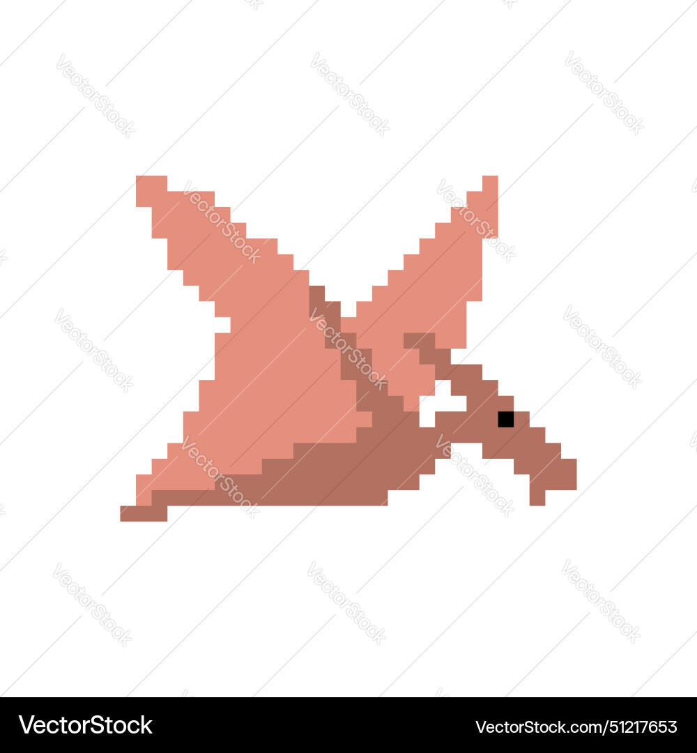 Pterodactyl pixel art dinosaur pixelated ancient Vector Image