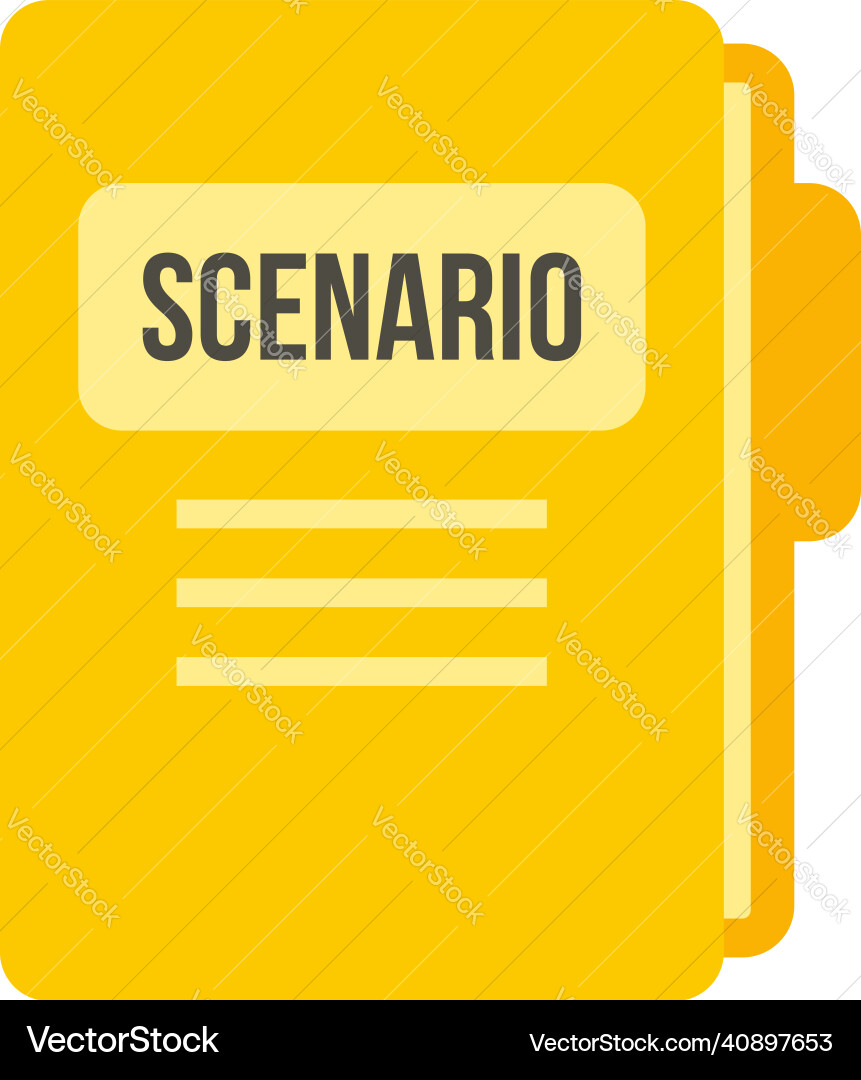 Scenario folder icon flat isolated Royalty Free Vector Image